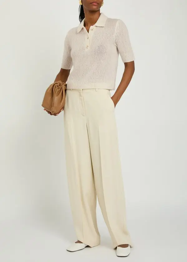 LISA YANG Masy Cashmere And Silk-blend Polo Top - Cream