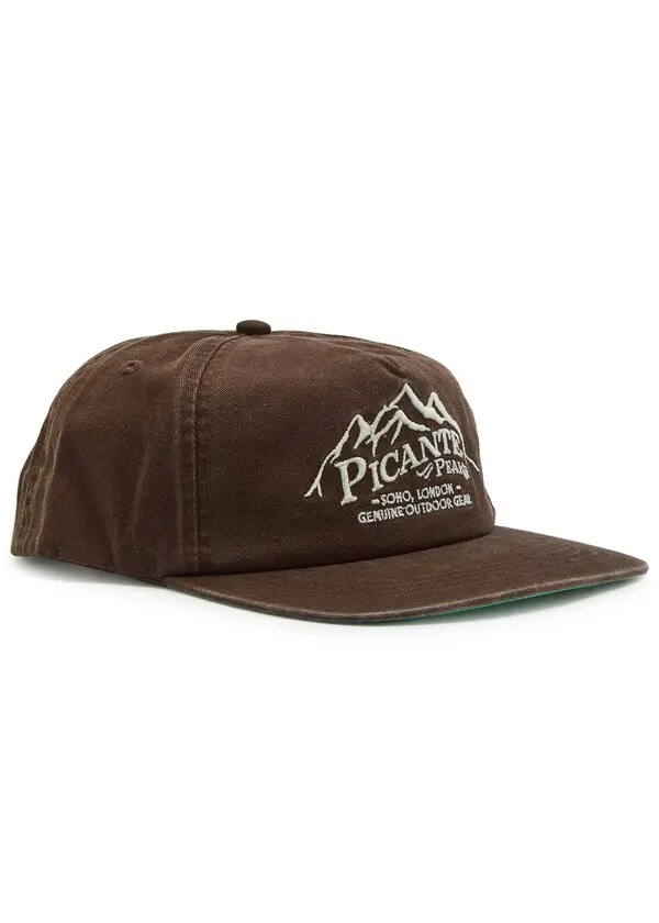 PICANTE Peaks Logo-embroidered Cotton Cap - Brown