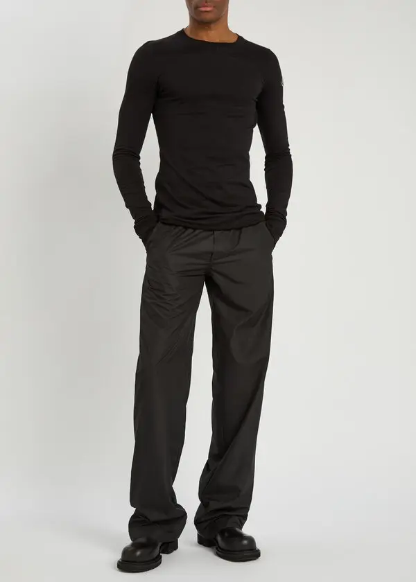 Rick Owens X Moncler Logo-appliquéd Drawstring Shell Trousers