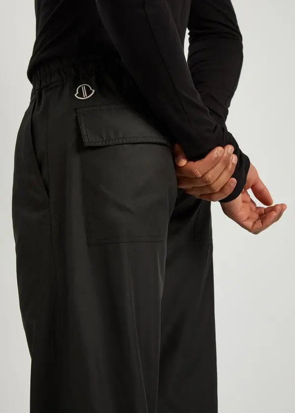 Rick Owens X Moncler Logo-appliquéd Drawstring Shell Trousers