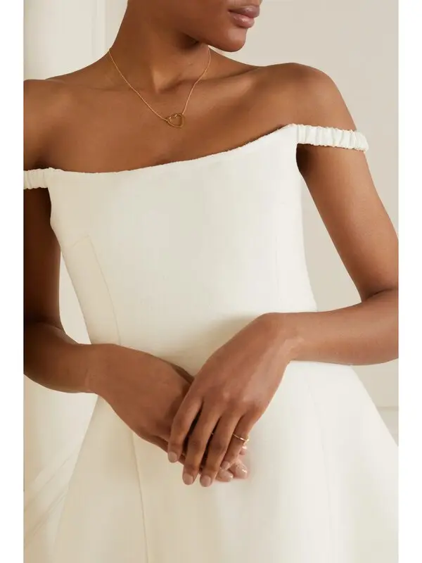 Khaite Uma Off-the-shoulder Melton Wool-blend Midi Dress