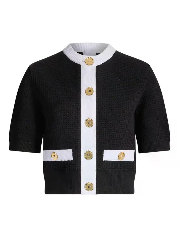 PATOU Collarless Textured Top - Black