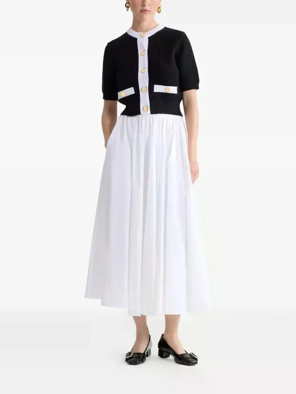 PATOU Collarless Textured Top - Black