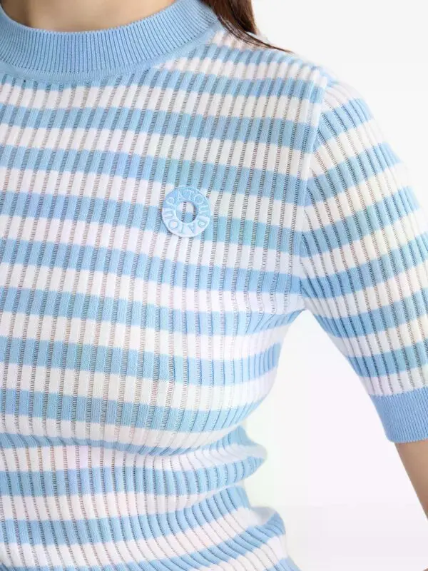 PATOU Striped Ribbed Top - Blue