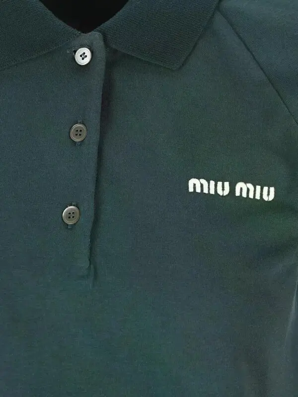 Miu Miu Jersey Polo T-shirt With Striped Detail