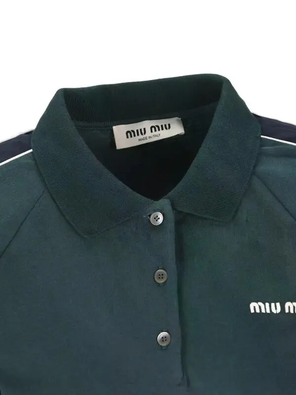 Miu Miu Jersey Polo T-shirt With Striped Detail