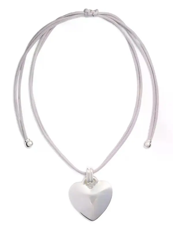 PATOU Heart Drawstring Necklace - Silver