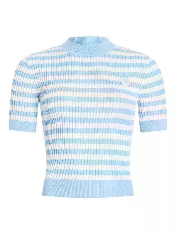 Patou Striped-pattern Ribbed Top