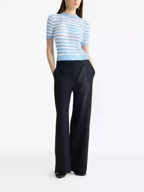 Patou Striped-pattern Ribbed Top
