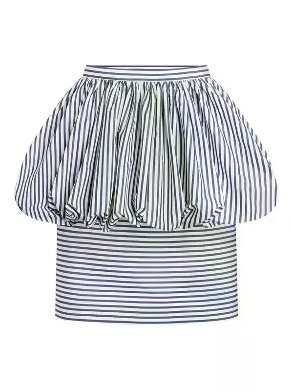 PATOU Striped Peplum Mini Skirt