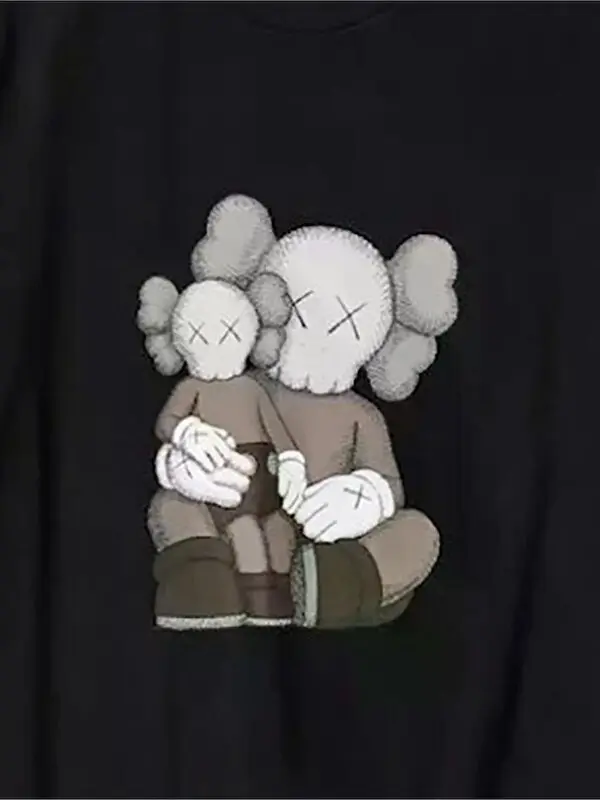 KAWS Graphic-print Short-sleeve T-shirt - Black