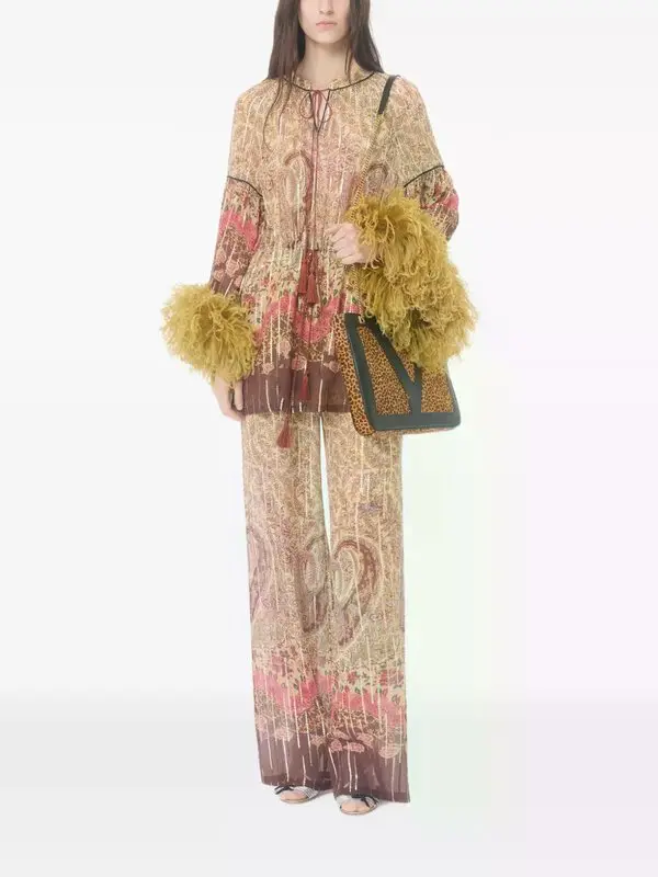 Valentino Garavani Paisley-motif Trousers - Neutrals