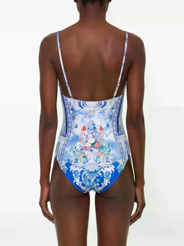 Camilla Triangle Underwire One Piece Swimsuit - Blue