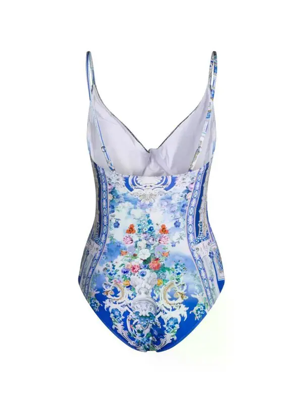 Camilla Triangle Underwire One Piece Swimsuit - Blue