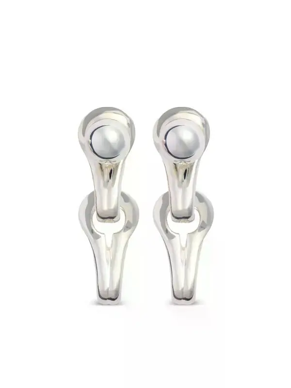 Patou Asymmetric Dangle Earrings - Silver