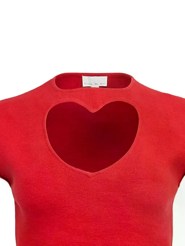 FLEUR DU MAL Matchmaker Heart Cutout Dress - Red