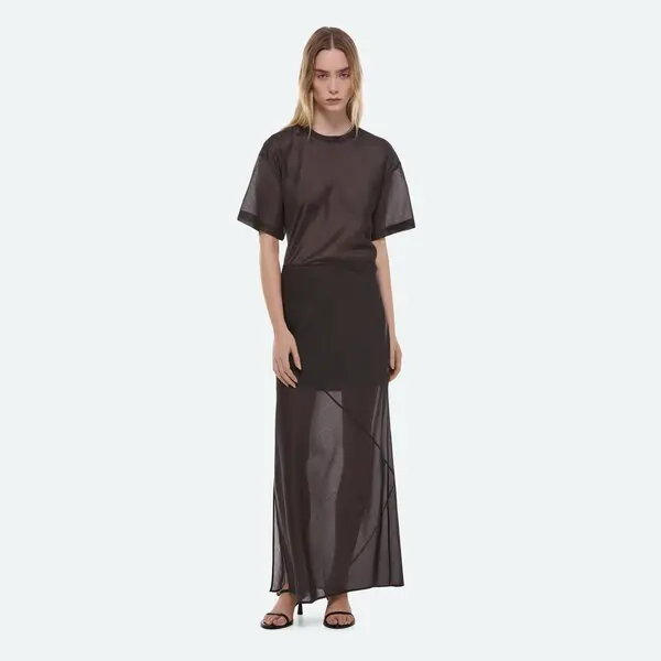 Helmut Lang Layered Sheer Skirt - Bistre