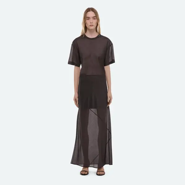 Helmut Lang Layered Sheer Skirt - Bistre
