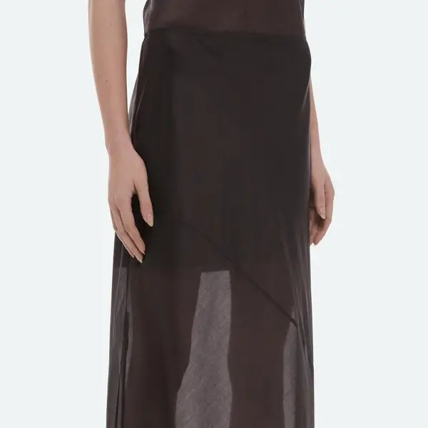 Helmut Lang Layered Sheer Skirt - Bistre