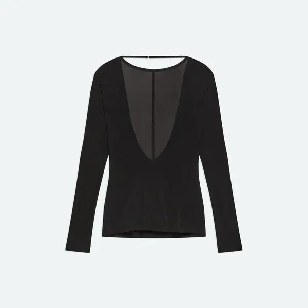 Helmut Lang Reverse Cowl Top - Black