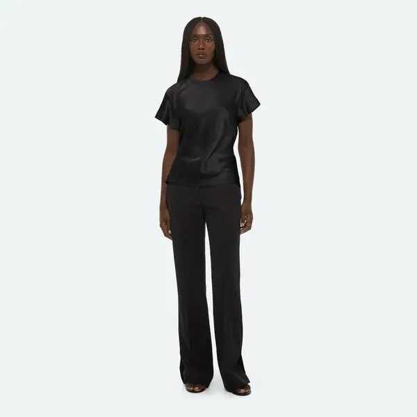 Helmut Lang Silk Satin Tee - Black