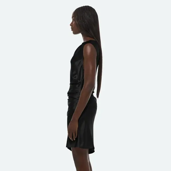 Helmut Lang Silk Draped Mini Dress - Black