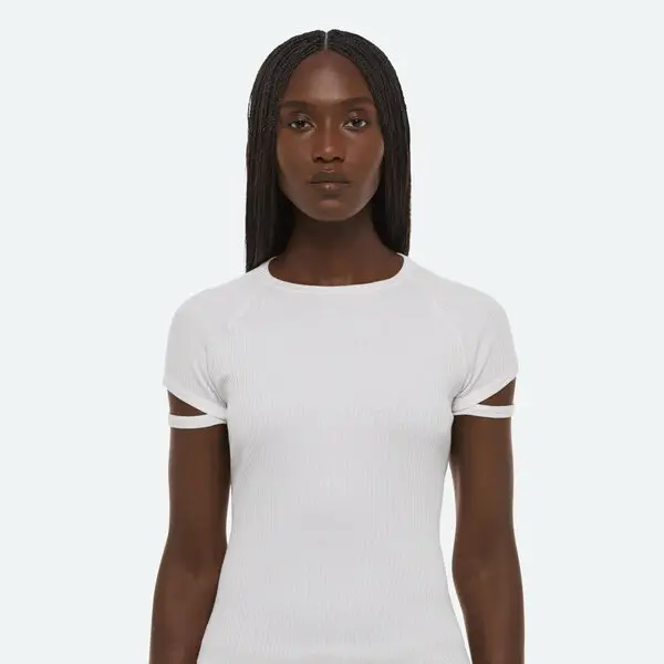 Helmut Lang Cropped Raglan Crewneck T-shirt - Optic White