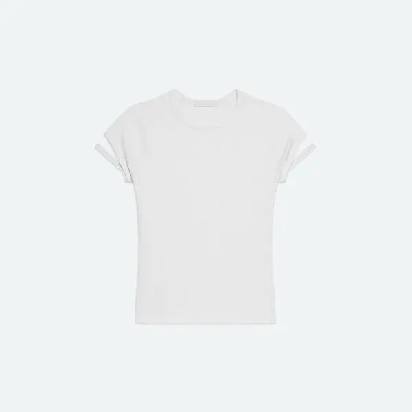 Helmut Lang Cropped Raglan Crewneck T-shirt - Optic White