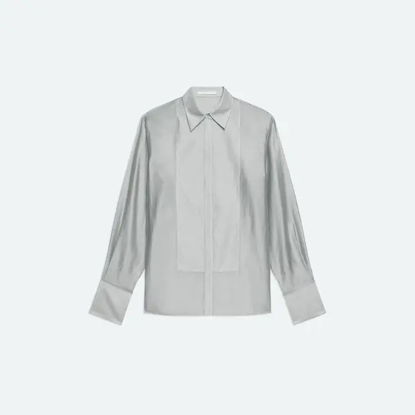 Helmut Lang Sheer Tux Shirt - Aqua Gray