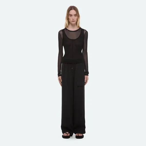 Helmut Lang Layered Mesh Top - Black