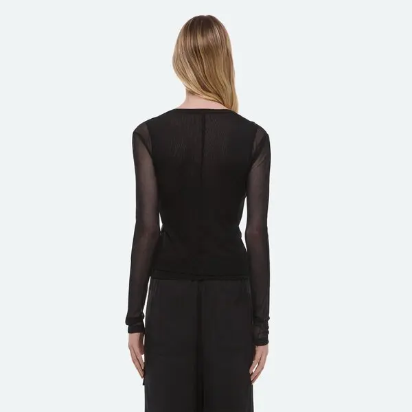Helmut Lang Layered Mesh Top - Black
