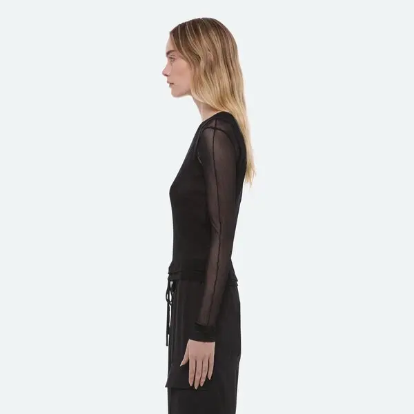 Helmut Lang Layered Mesh Top - Black
