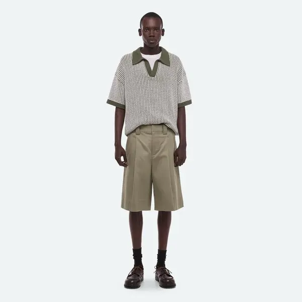 Helmut Lang Chino Pleated Shorts - Vetiver