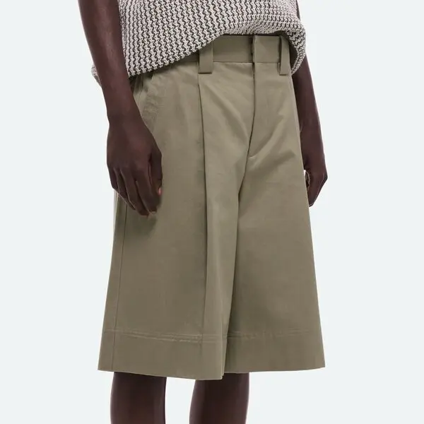 Helmut Lang Chino Pleated Shorts - Vetiver
