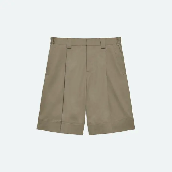 Helmut Lang Chino Pleated Shorts - Vetiver