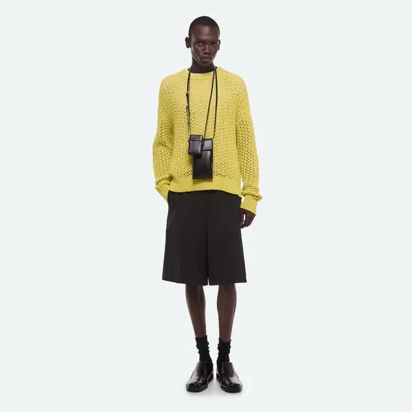 Helmut Lang Netted Crewneck Sweater - Chartreuse