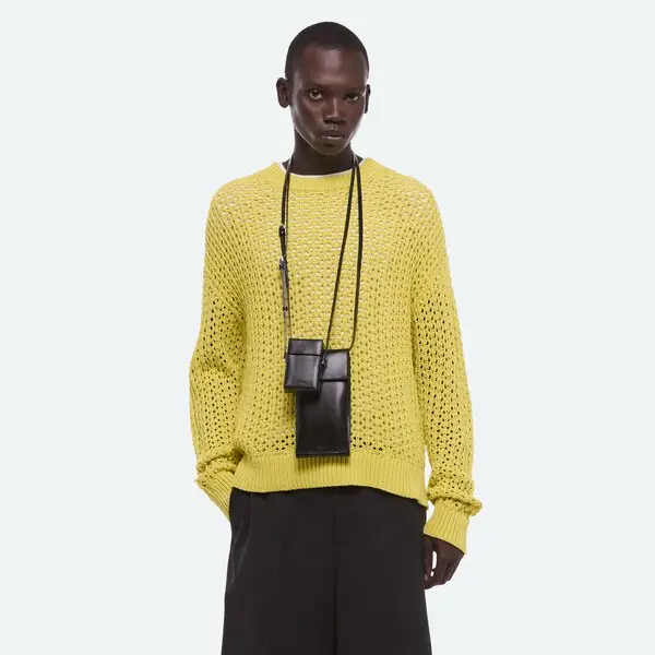 Helmut Lang Netted Crewneck Sweater - Chartreuse