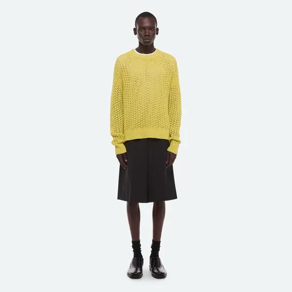 Helmut Lang Netted Crewneck Sweater - Chartreuse