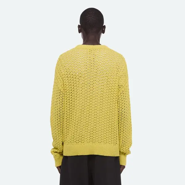 Helmut Lang Netted Crewneck Sweater - Chartreuse