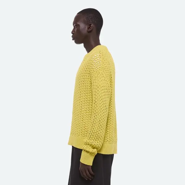 Helmut Lang Netted Crewneck Sweater - Chartreuse