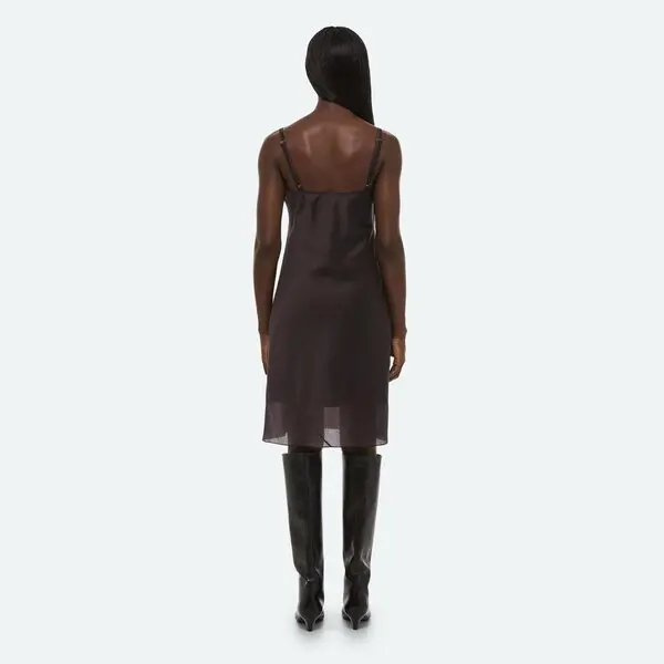 Helmut Lang Airy Voile Slip Mini Dress - Bistre