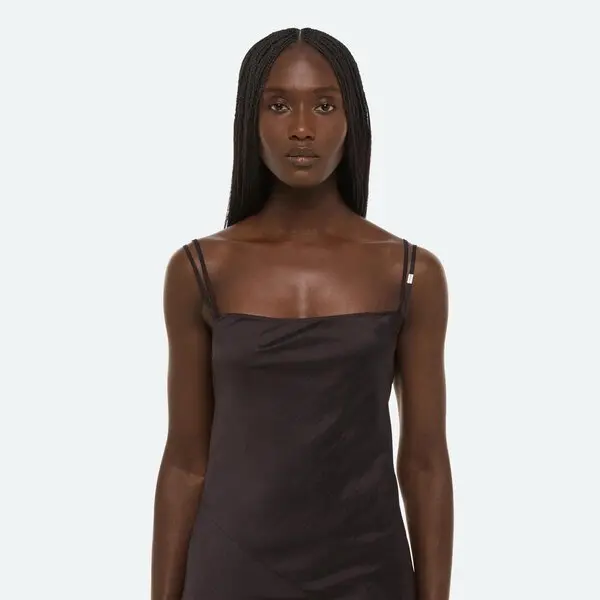 Helmut Lang Airy Voile Slip Mini Dress - Bistre