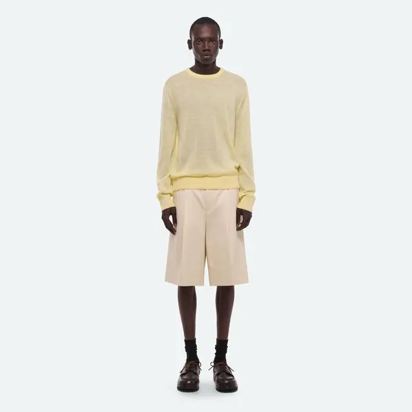 Helmut Lang Sheer Voile Crewneck Top - Yellow