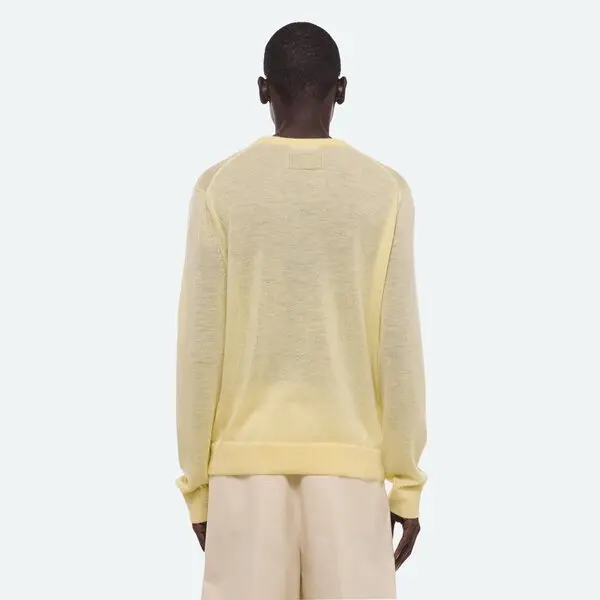 Helmut Lang Sheer Voile Crewneck Top - Yellow