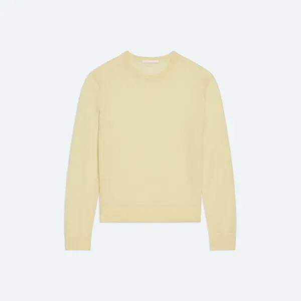 Helmut Lang Sheer Voile Crewneck Top - Yellow