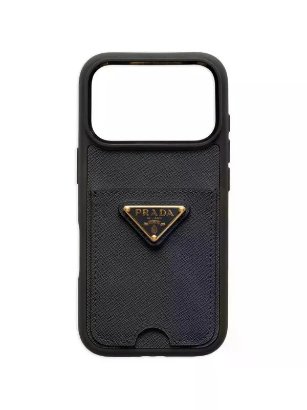Prada Leather Iphone 17 Pro Case - Black