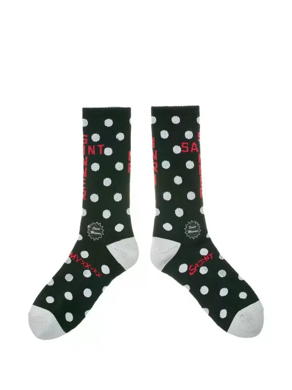 SAINT MXXXXXX Polka-dot Socks - Black