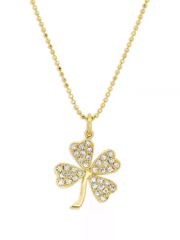 JENNIFER MEYER Large Clover Diamond Pendant Necklace - Gold