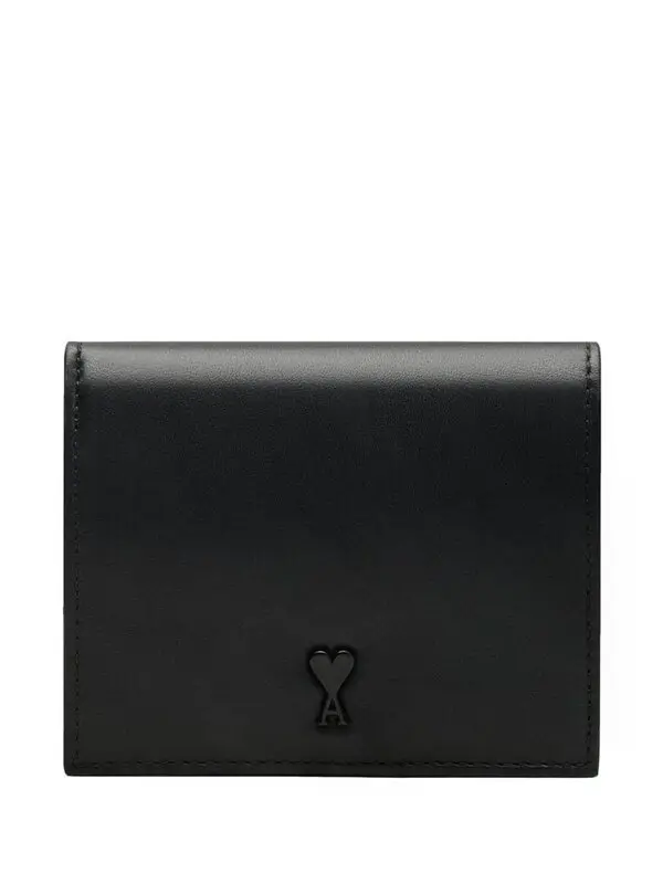 Ami De Coeur Bi-fold Leather Wallet - Black