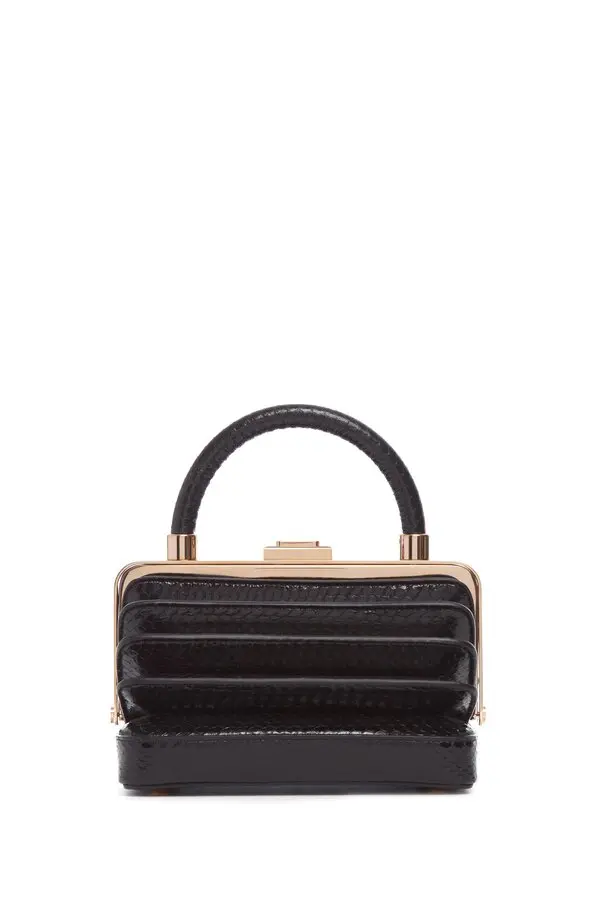 Gabriela Hearst Diana Bag In Snakeskin - Black